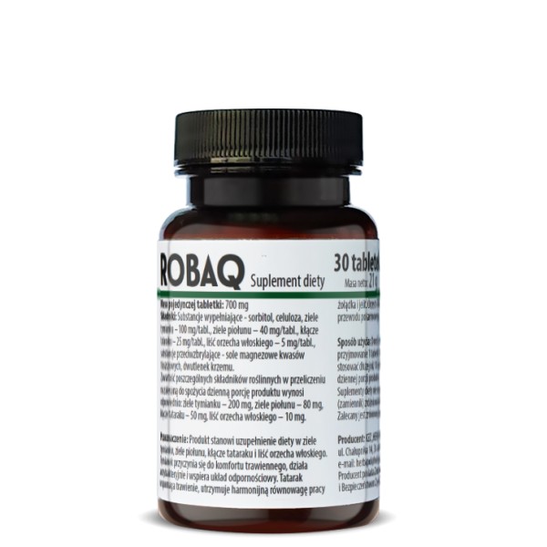 Na Robaka, 30 tabletek, HERBAPOL. Suplement diety. Dolegliwości jelitowe. - Sklep Mojazielarnia.pl